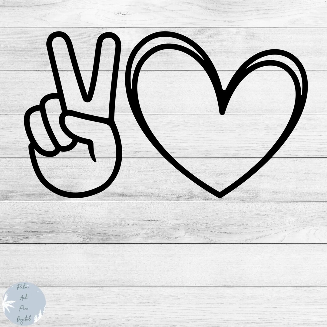 Peace and Love Svg Peace Heart Svg Heart Sublimation and Embroidery ...