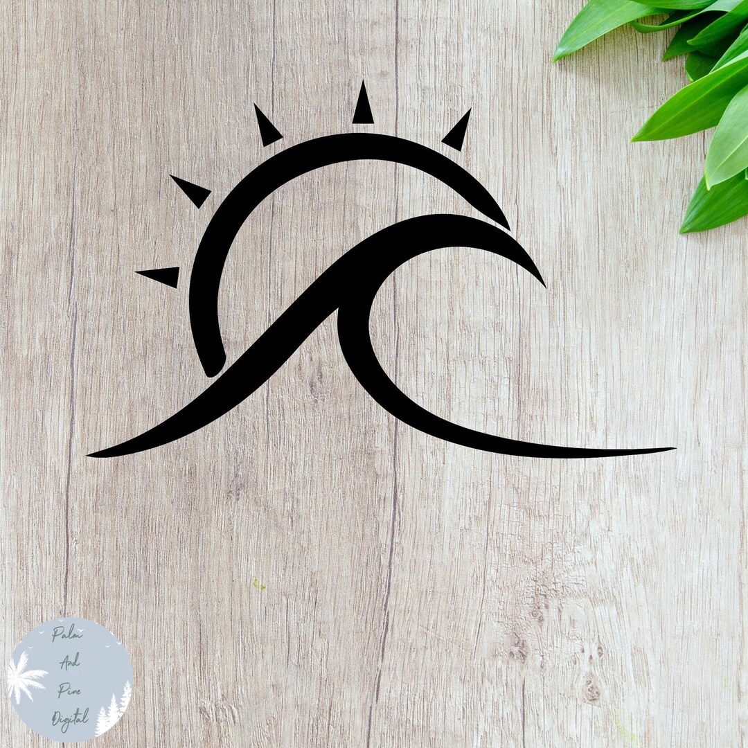 Sunset Wave Svg Beach Svg Sunshine Svg Sun Svg Sun and Wave Svg Sunrise ...