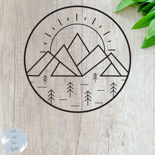 Mountain Monogram Svg Geometric Frame Svg Split Name Frame - Etsy