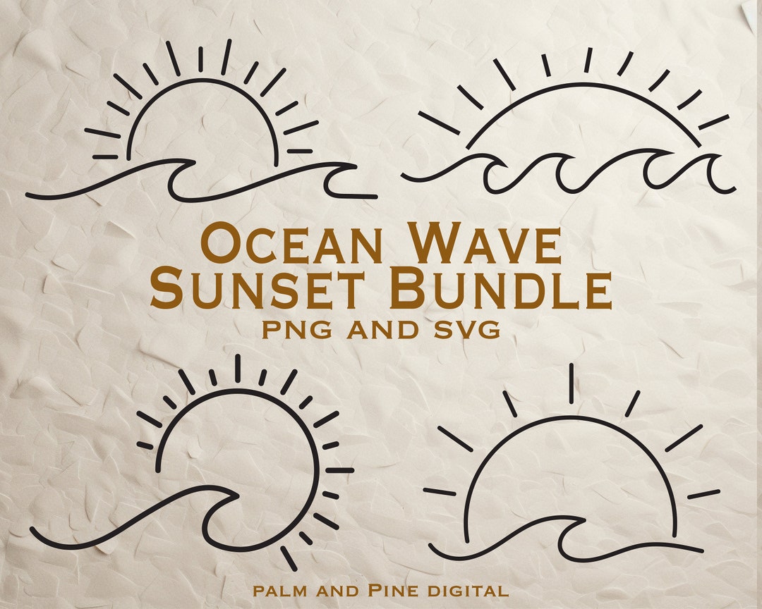 Wave svg Bundle Beach svg Sunrise svg Waves svg Sun and Wave svg Sunset ...