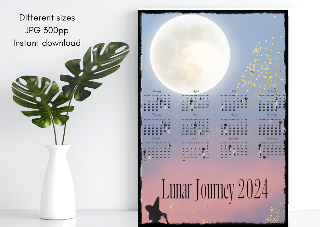 2024 Annual Lunar Calendar: Magical Journey in the Moonlight Plan 2024 ...