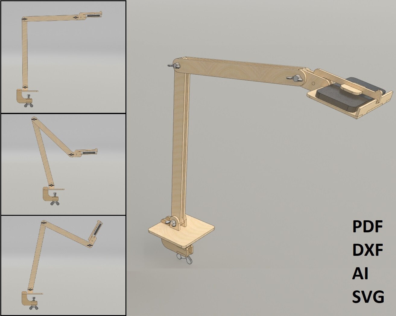 Digital Laser Cut File Smartphone Camera / Scanner Stand PDF, DXF, Al ...