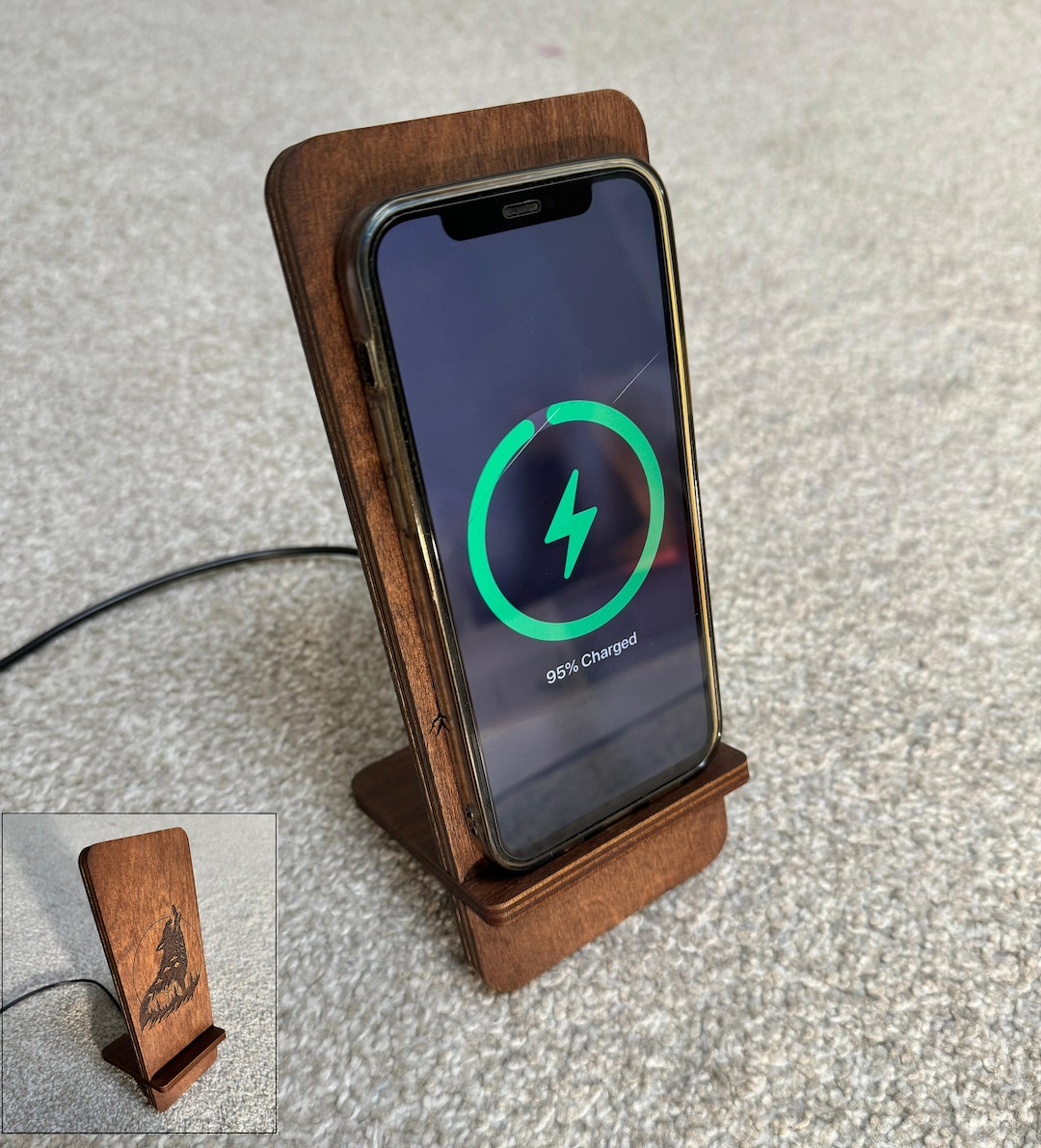 Wood Wireless Phone Charger/docking Station (can Be Personalized) - Etsy