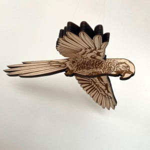 Digital Laser Cut File Wooden Flying Parrot (PDF, SVG, DXF, Al, Lbrn ...