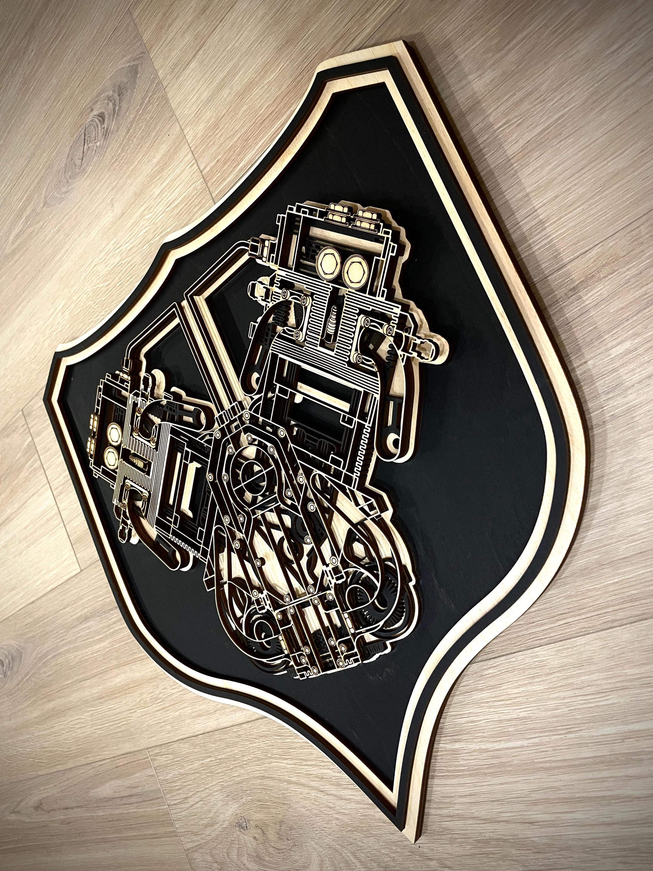 Digital Laser Cut File V-engine Decor (PDF, SVG, DXF, Ai) - Etsy