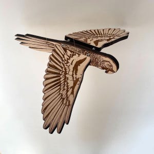 Digital Laser Cut File Wooden Flying Parrot (PDF, SVG, DXF, Al, Lbrn ...