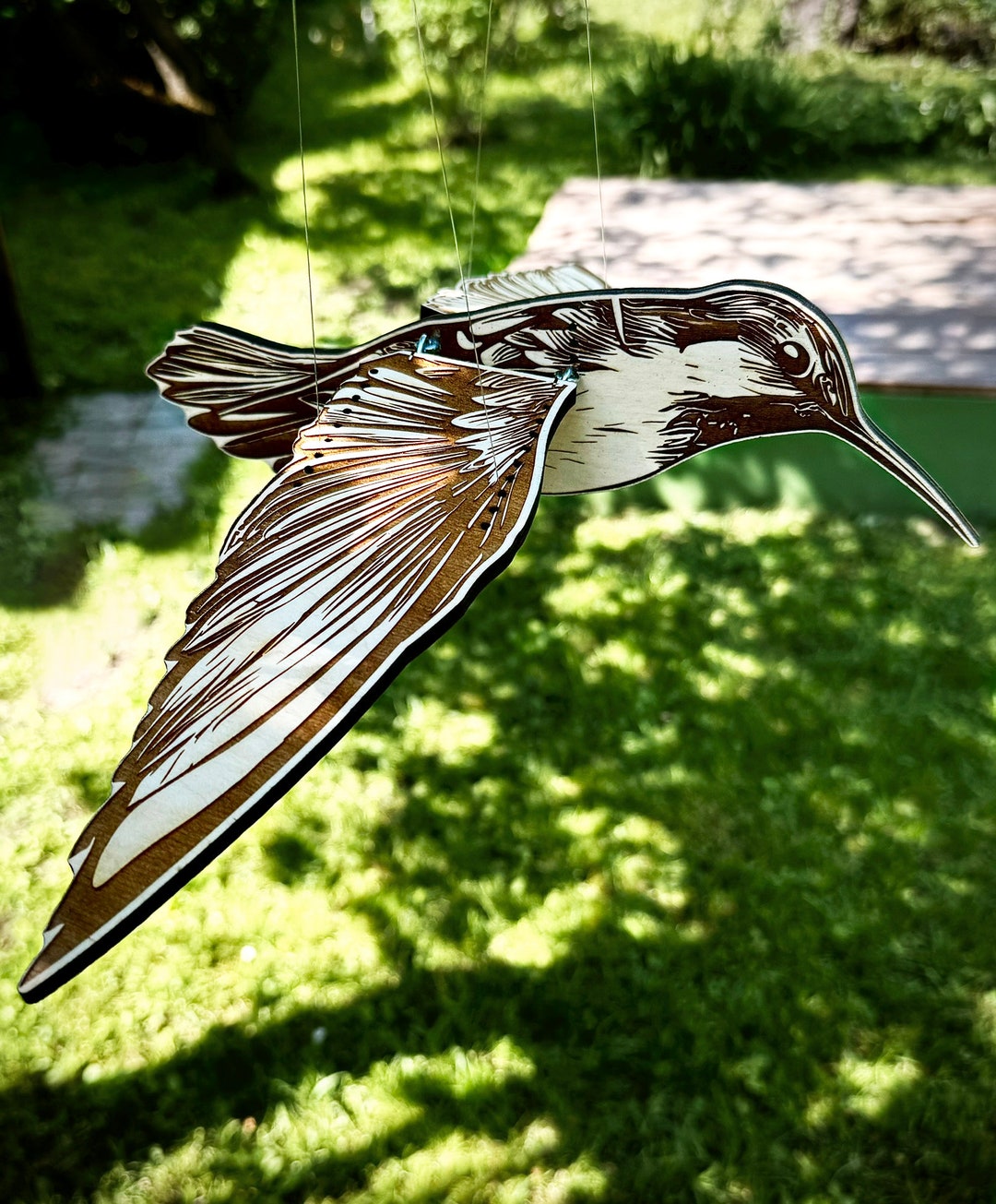 Digital Laser Cut File Wooden Flying Hummingbird (PDF, SVG, DXF, Al ...