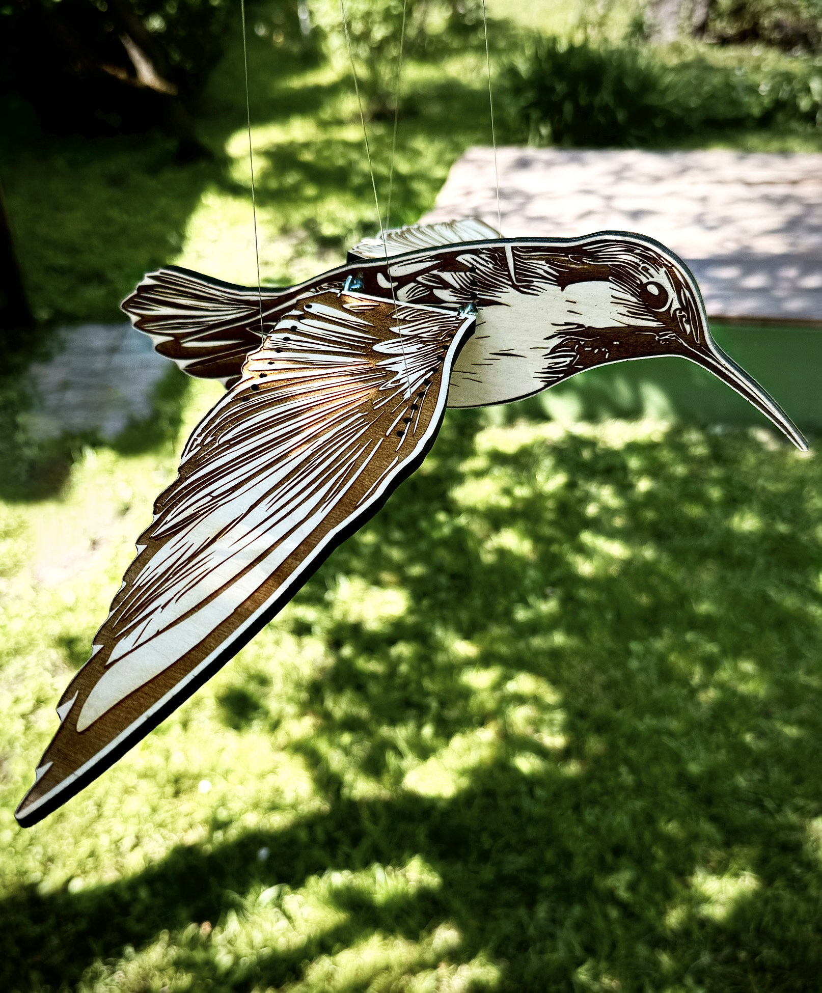Digital Laser Cut File Wooden Flying Hummingbird (PDF, SVG, DXF, Al ...