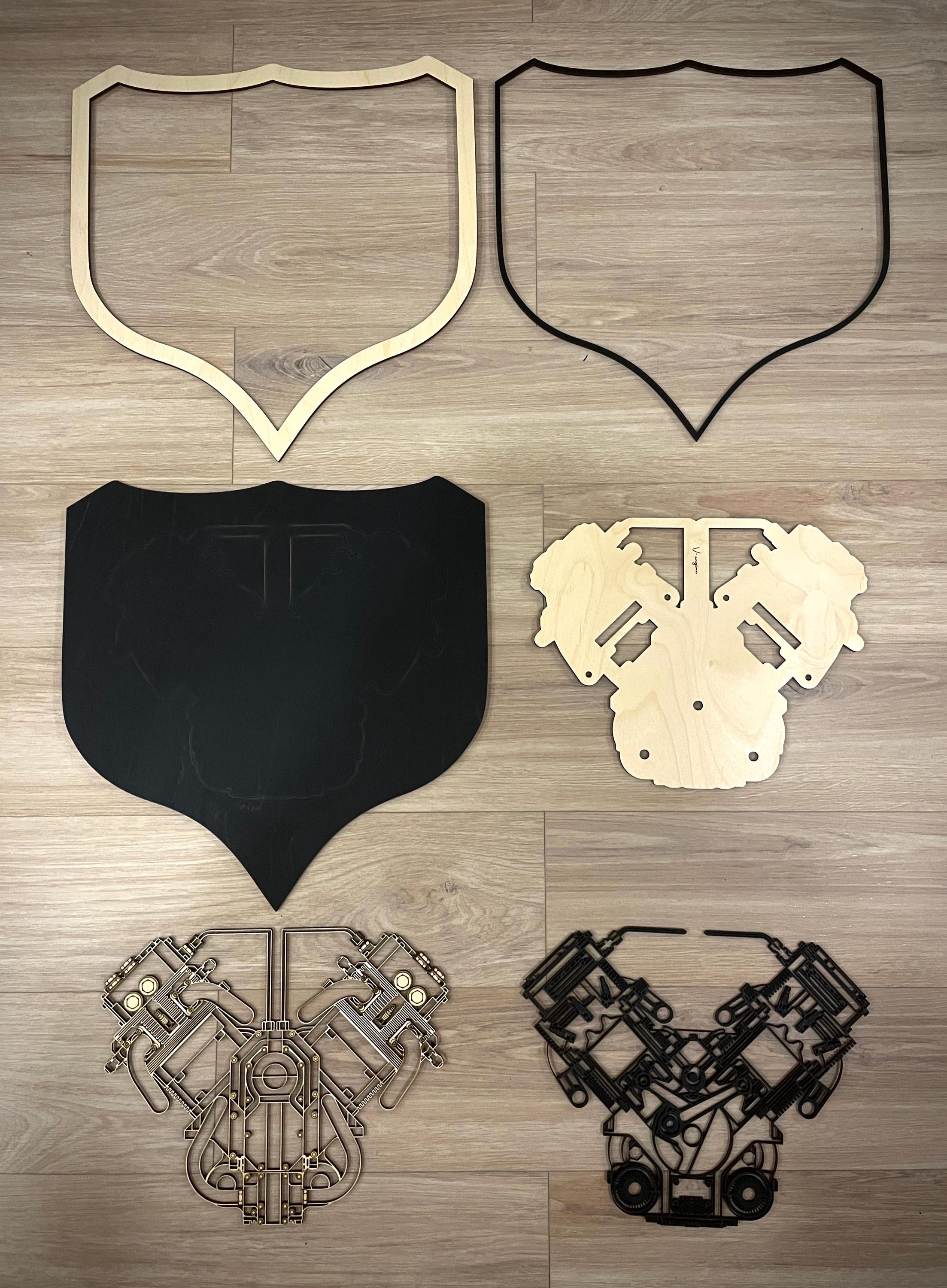 Digital Laser Cut File V-engine Decor (PDF, SVG, DXF, Ai) - Etsy