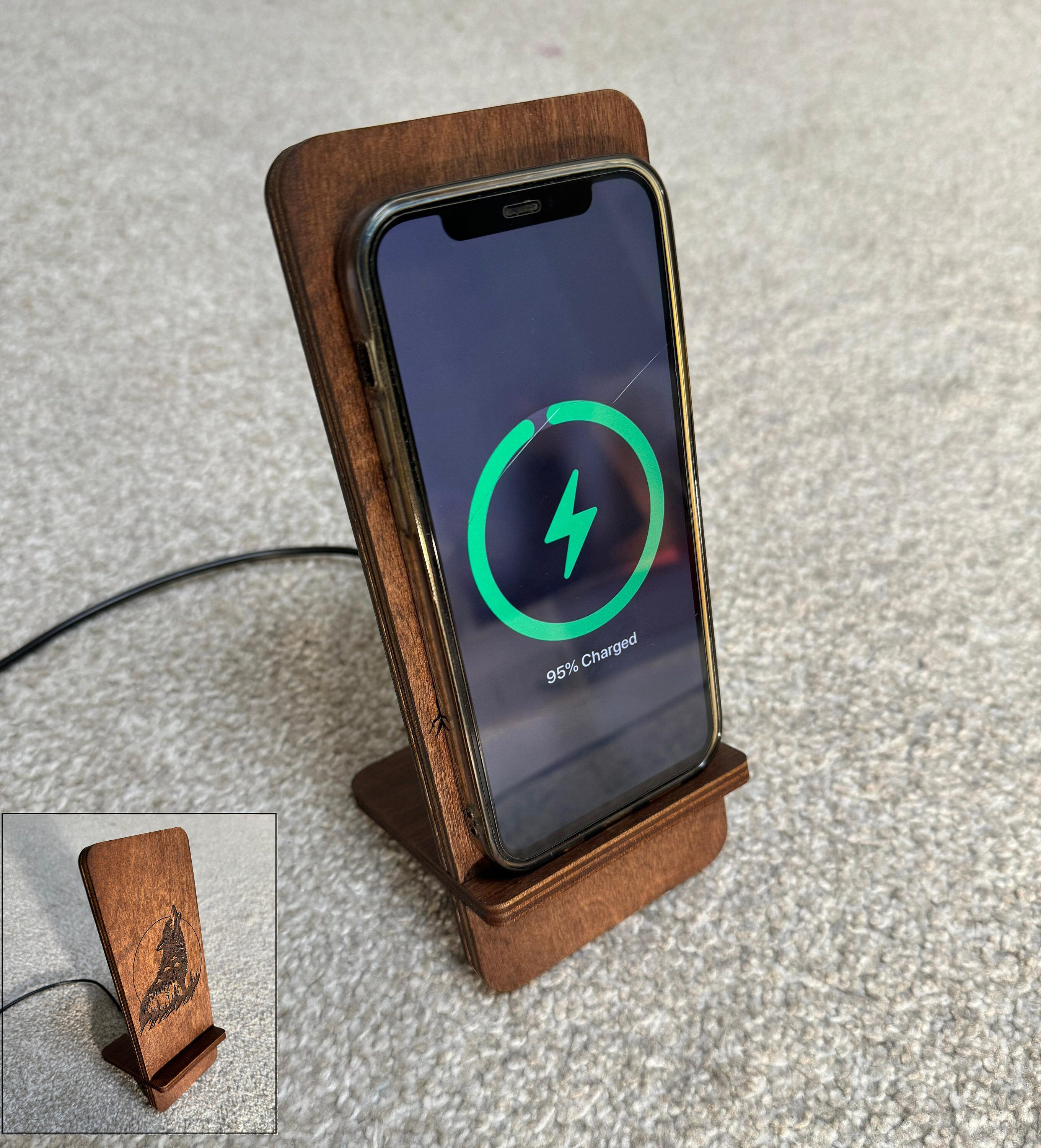 Laser Cut Wood Phone Charger Dock File - Etsy