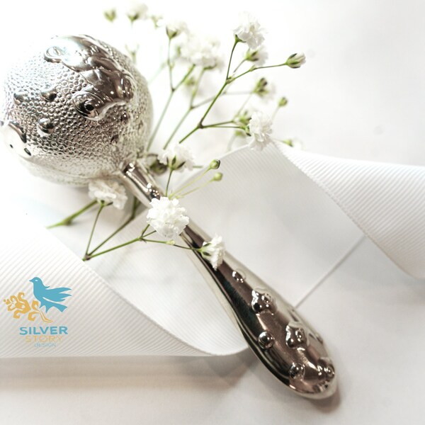 Sterling Baby Rattle - Etsy