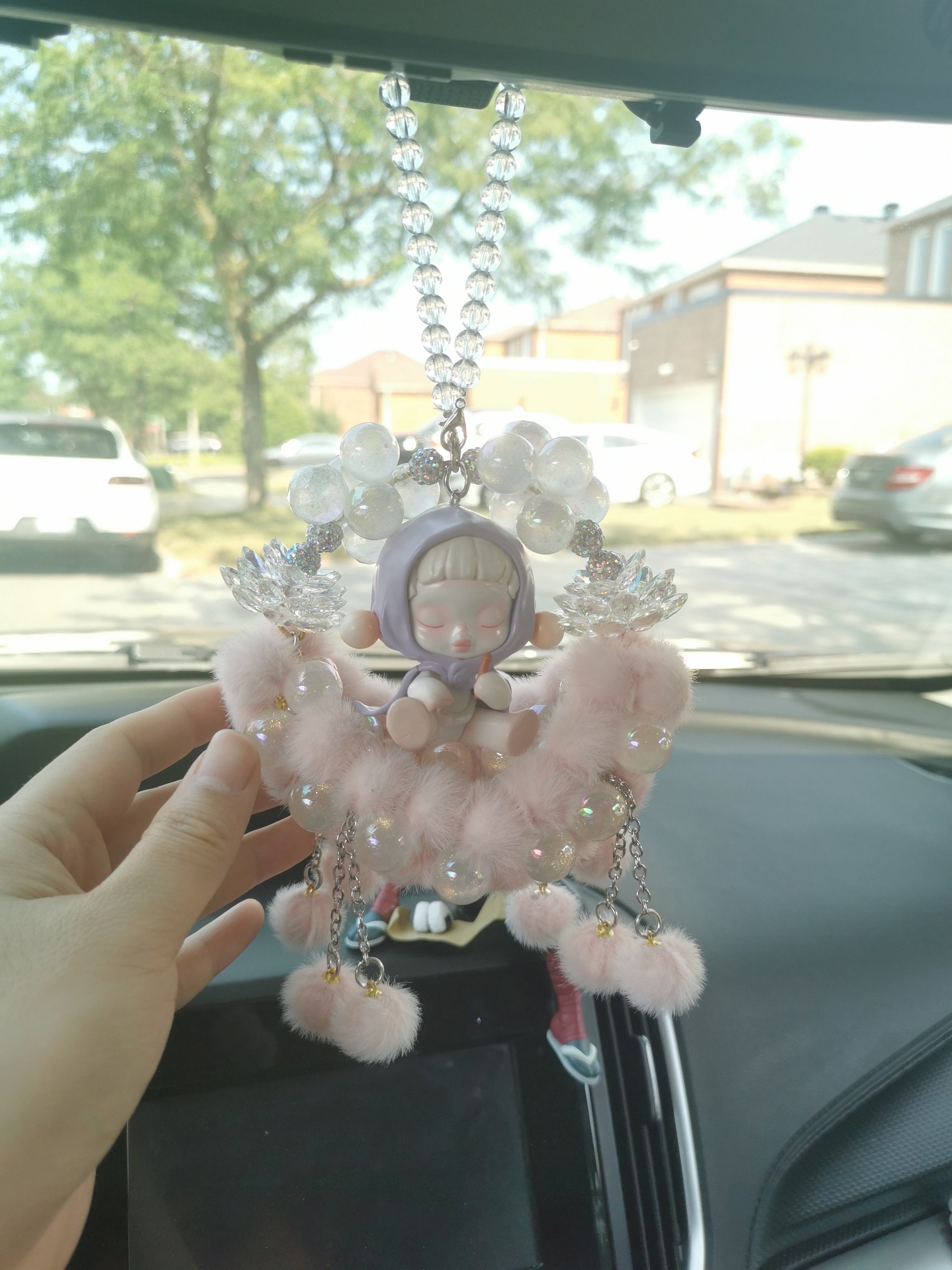 Popmart Entrance Door Decor, Car Back Mirror Decor With Chain Handmade ...