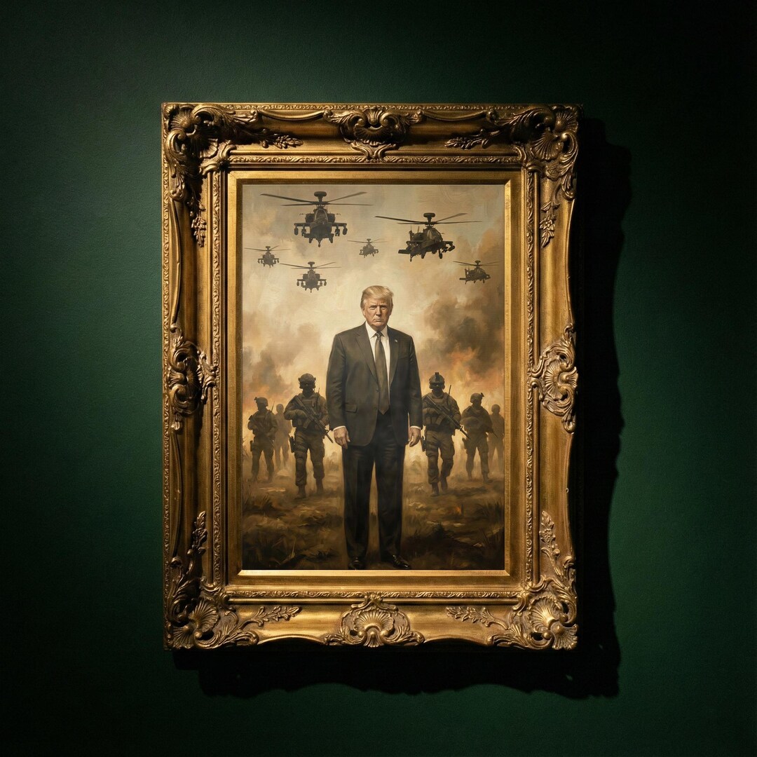 Trump With Delta Force Oil Painting | Patriotic Statement Art (digital ...