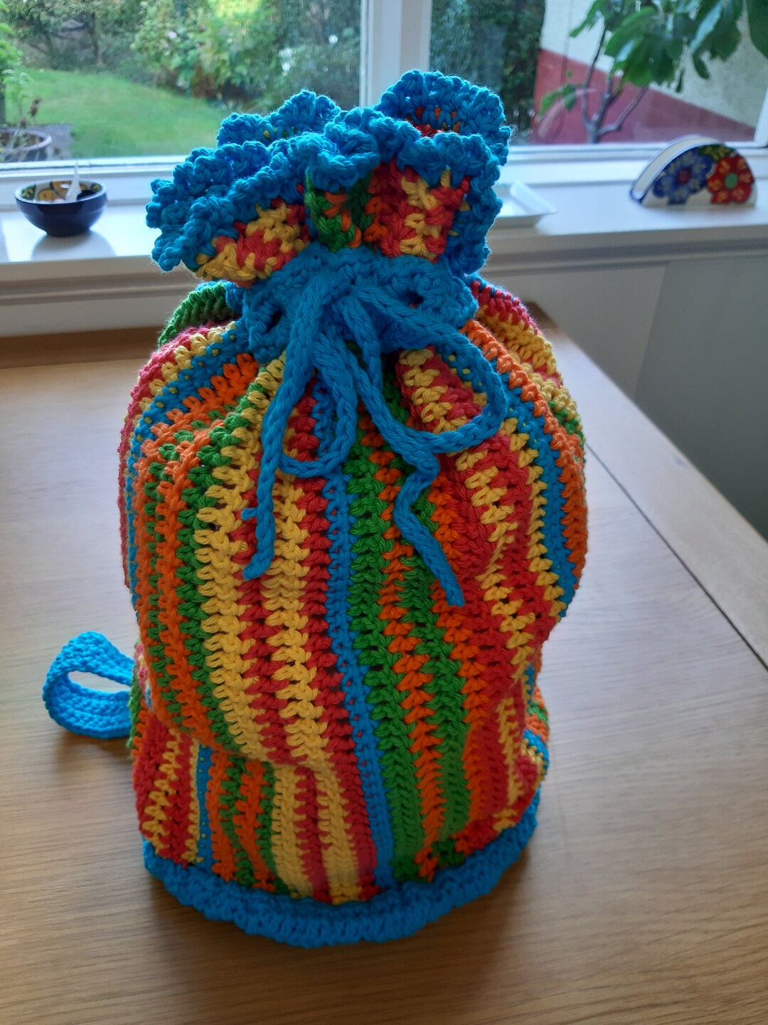 Hand Crochet Boho Draw String Back Pack / Tote - Etsy