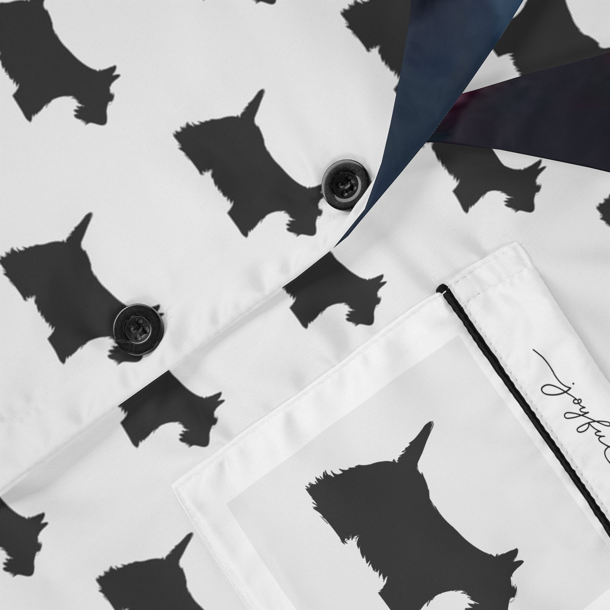 Scottie Scottish Terrier Women's Satin Pajamas, Designer JOYFUL ...