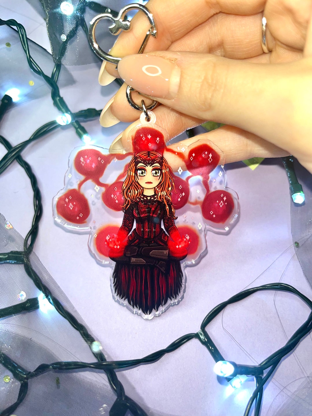 Marvel Scarlet Witch Multiverse of Madness Chibi Style Acrylic Keyring ...