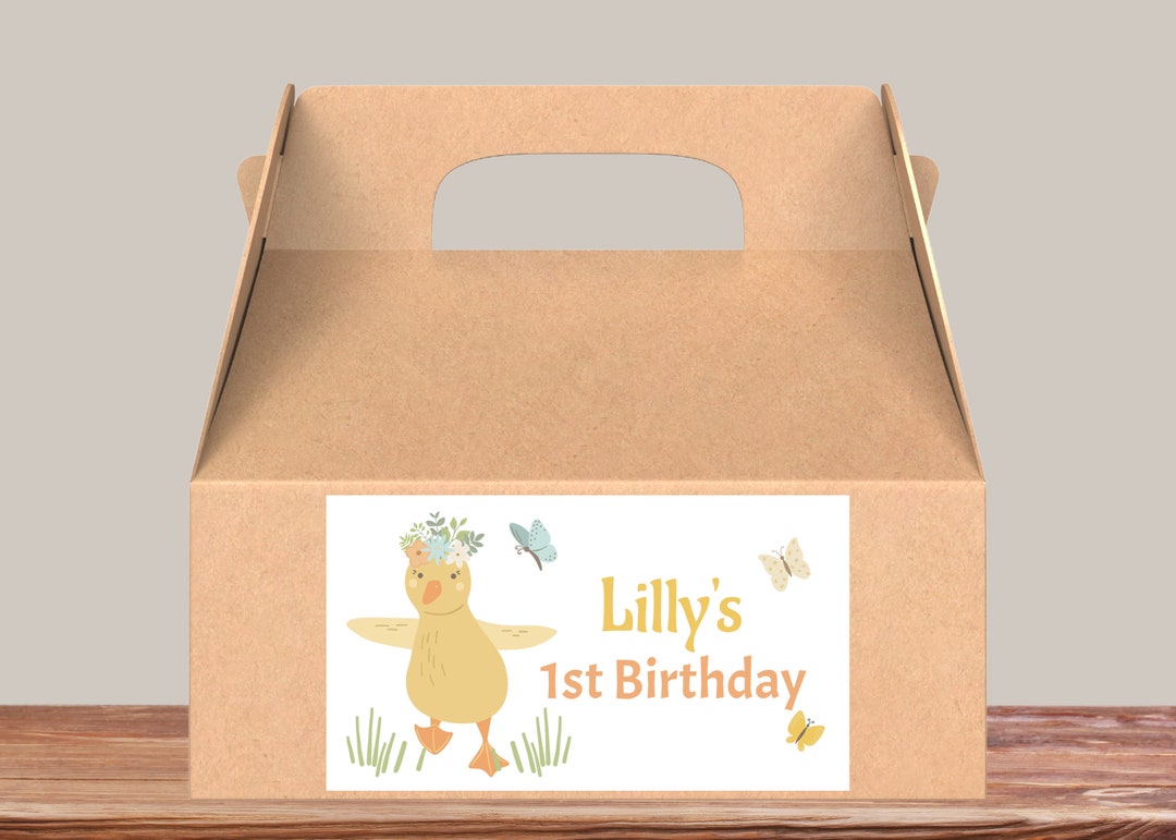 Little Duckling Gable Box Label / Digital Download / First Birthday ...