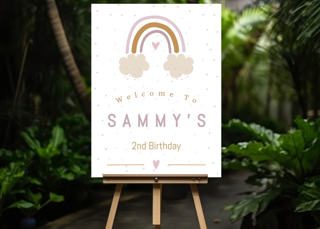 Boho Rainbow Welcome Sign / Digital Download / Entry Sign / Large Sign ...