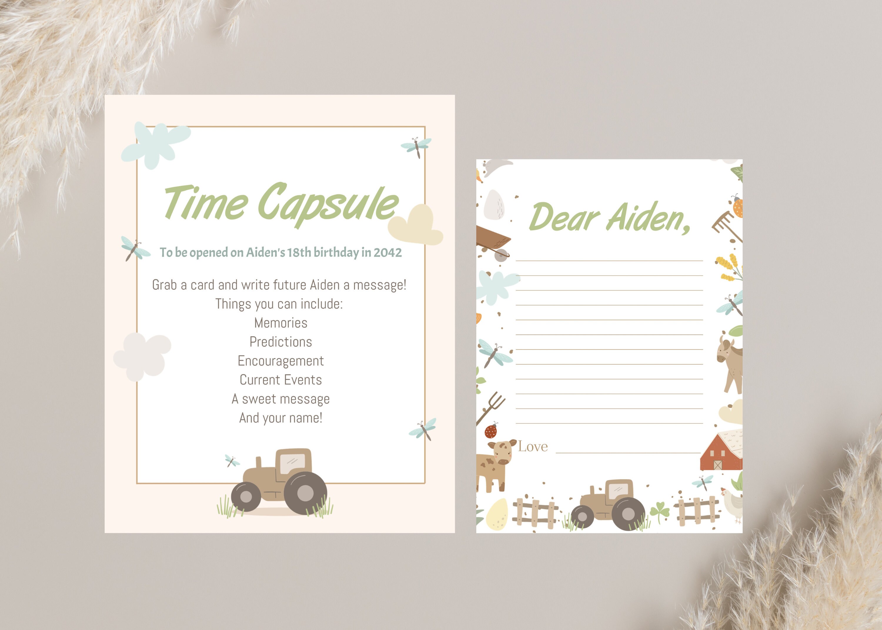 Tractor Time Capsule Sign / Digital Download / Party Activity / Memory ...