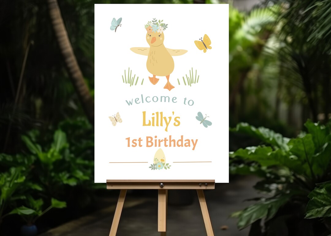 Little Duckling Welcome Sign / Digital Download / First Birthday ...