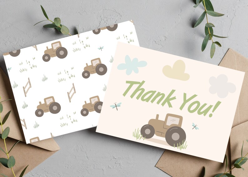 Tractor Thank You Card / Digital Download / NOT EDITABLE / Little ...