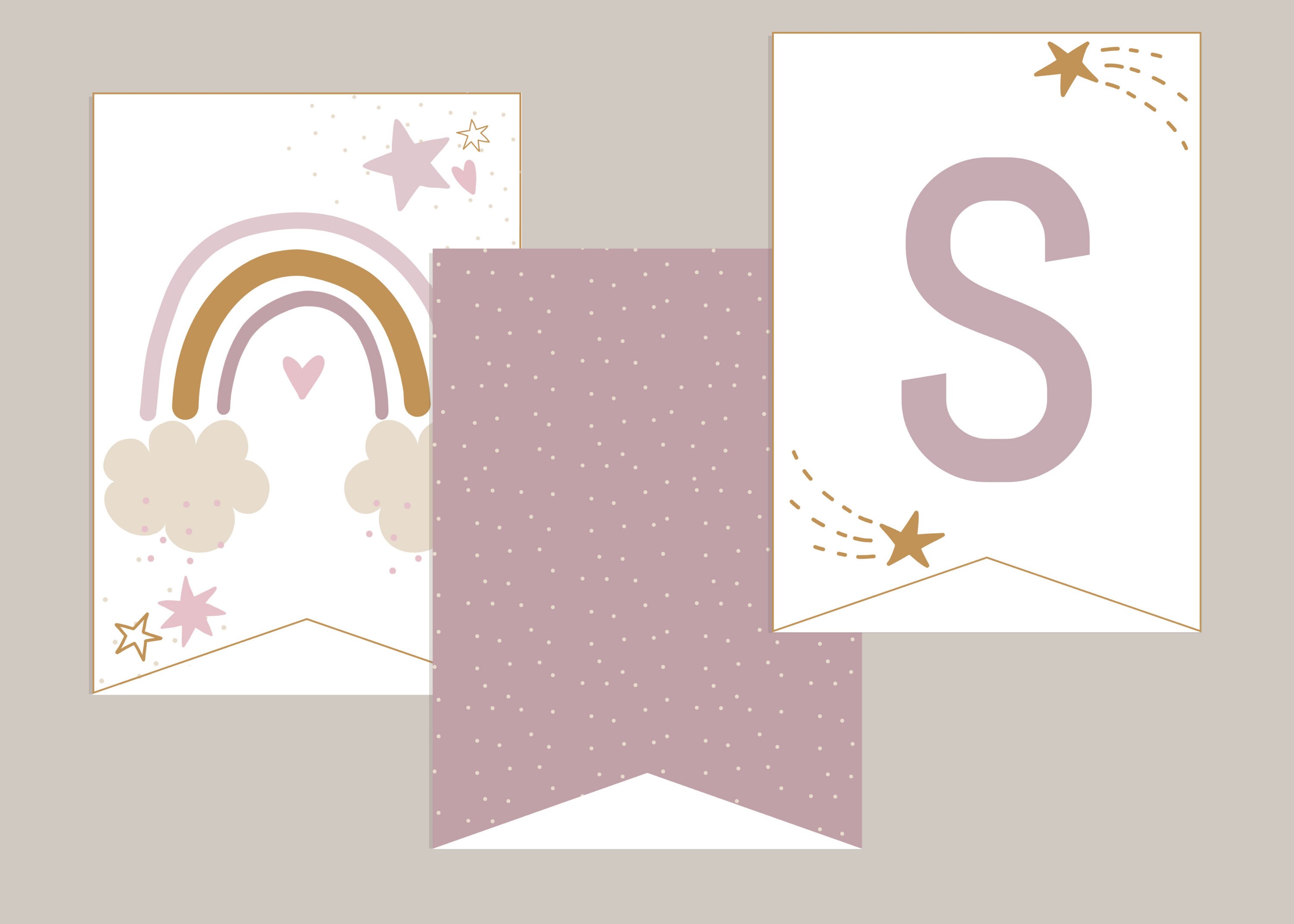 Boho Rainbow Word Banner / Digital Download / Flag Banner / Modern ...