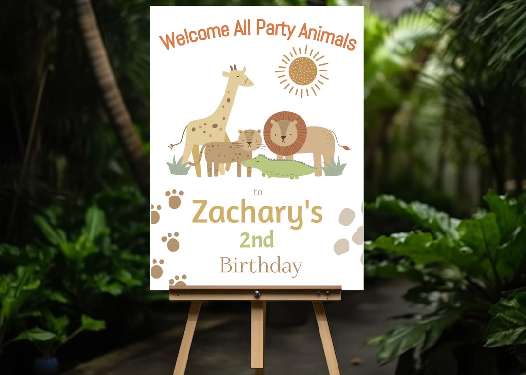 Safari Welcome Sign / Digital Download / Entry Sign / Large Sign ...