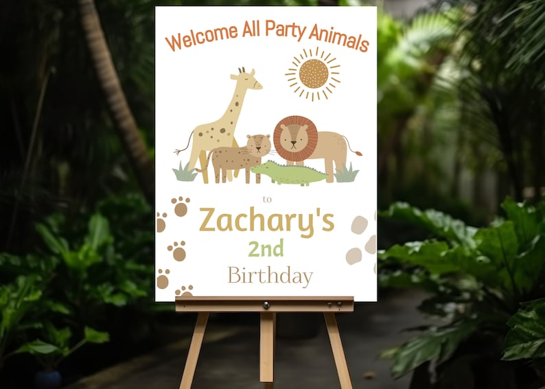 Safari Welcome Sign / Digital Download / Entry Sign / Large Sign ...