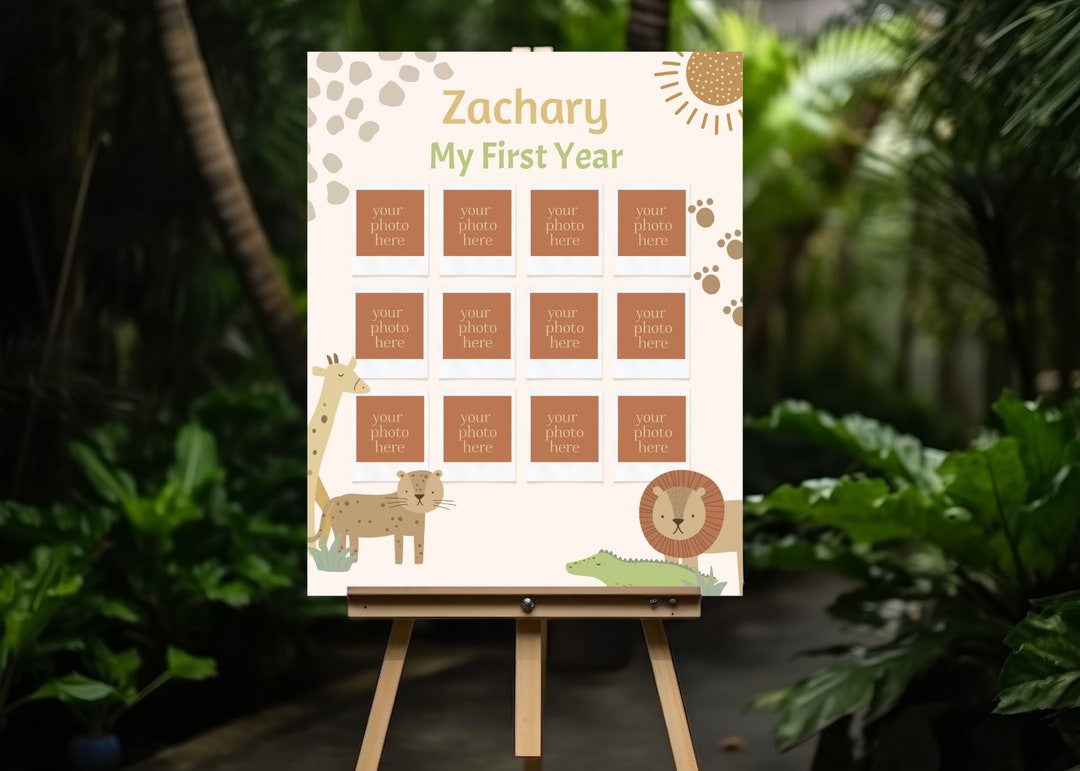 Safari Milestone Board / Digital Download / Stats Board / Wild Child ...