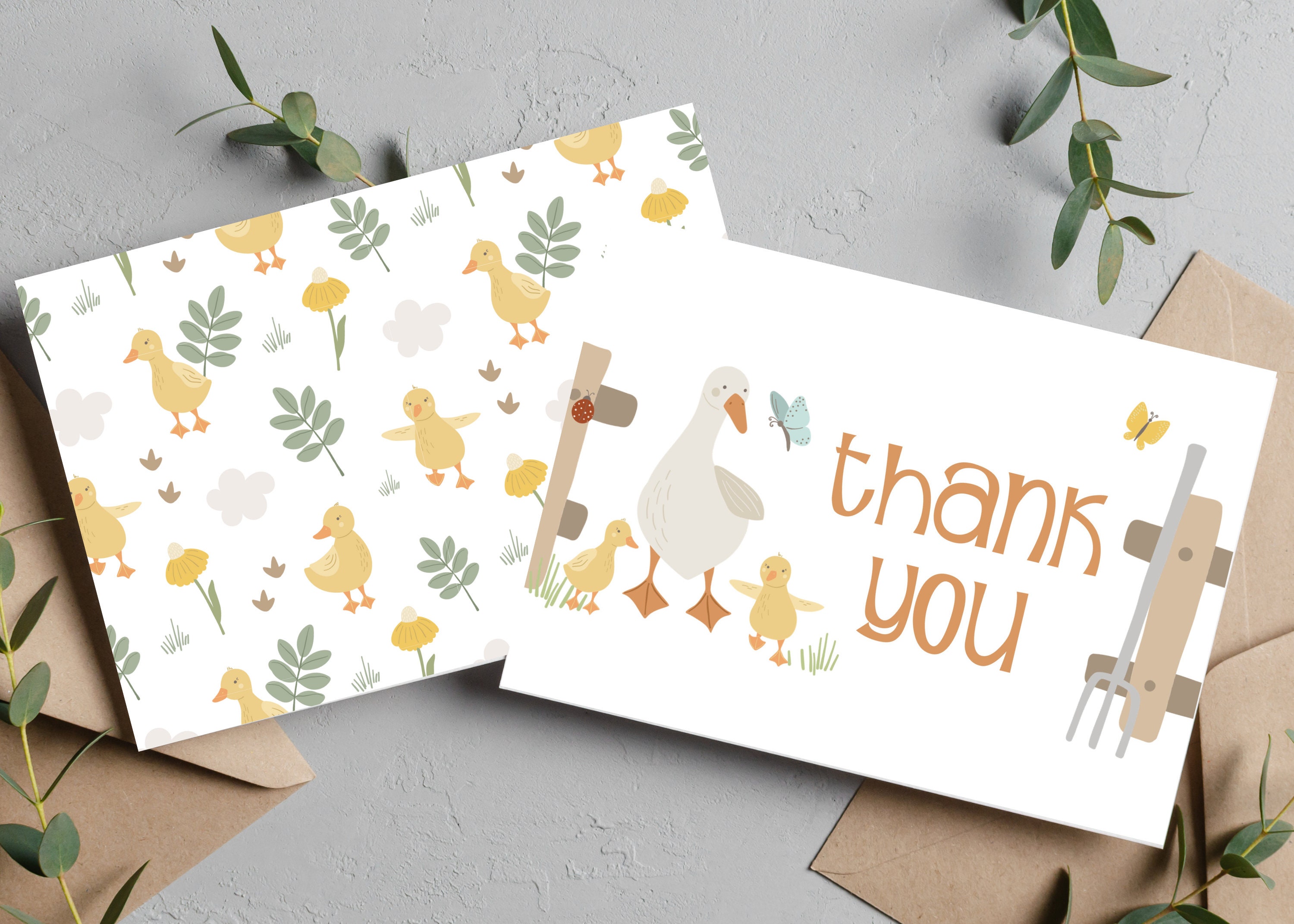 Duckling Twins Thank You Card / Digital Download / Our Little Ducklings ...