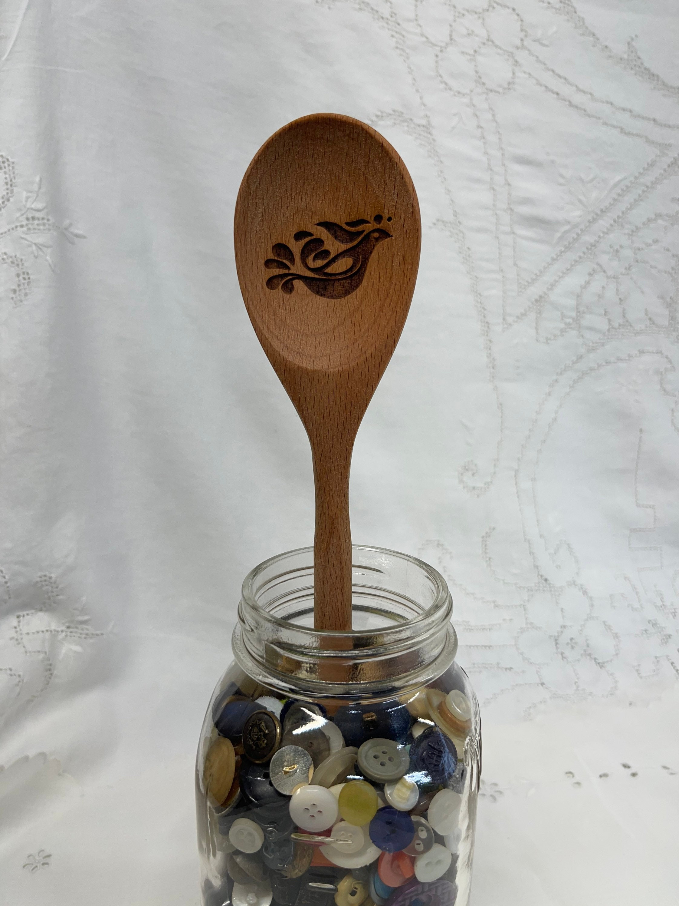 Vintage Pyrex Inspired Friendship Bird Wooden Mixing Spoon - Etsy