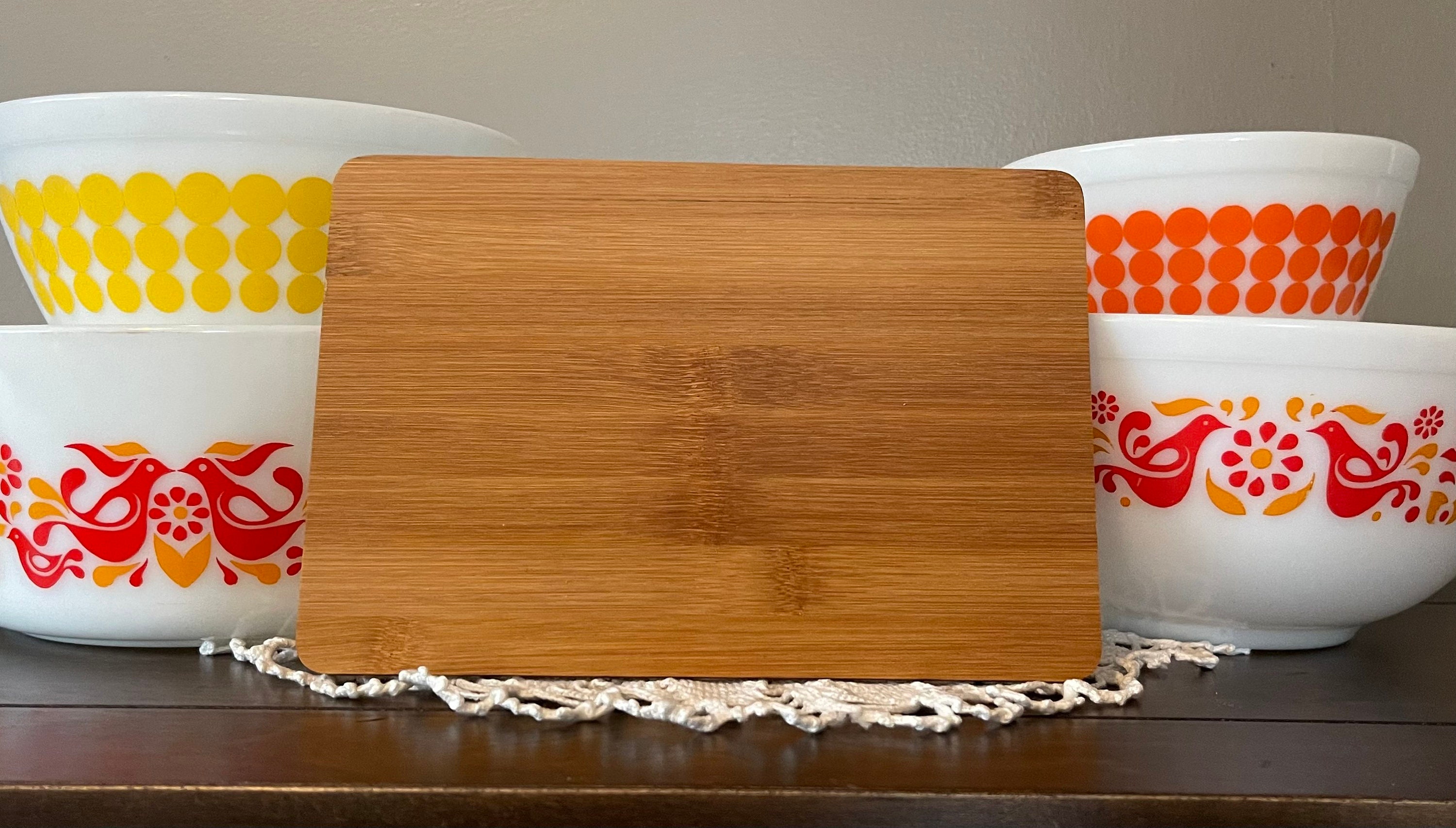 Vintage Pyrex Inspired Friendship Birds Small Wood Cutting Board - Etsy