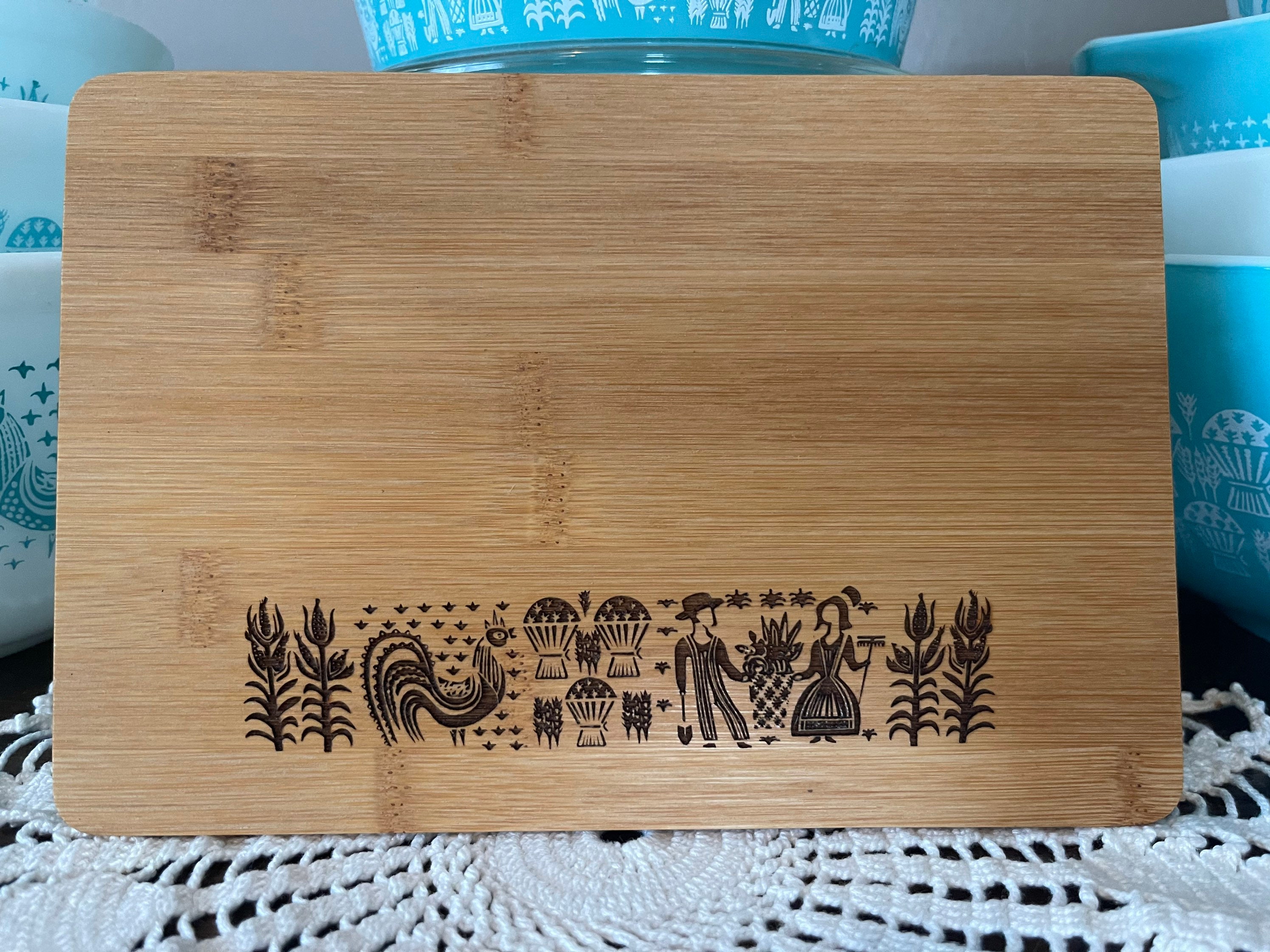 Vintage Pyrex Inspired Amish Butterprint Small Wood Cutting Board - Etsy