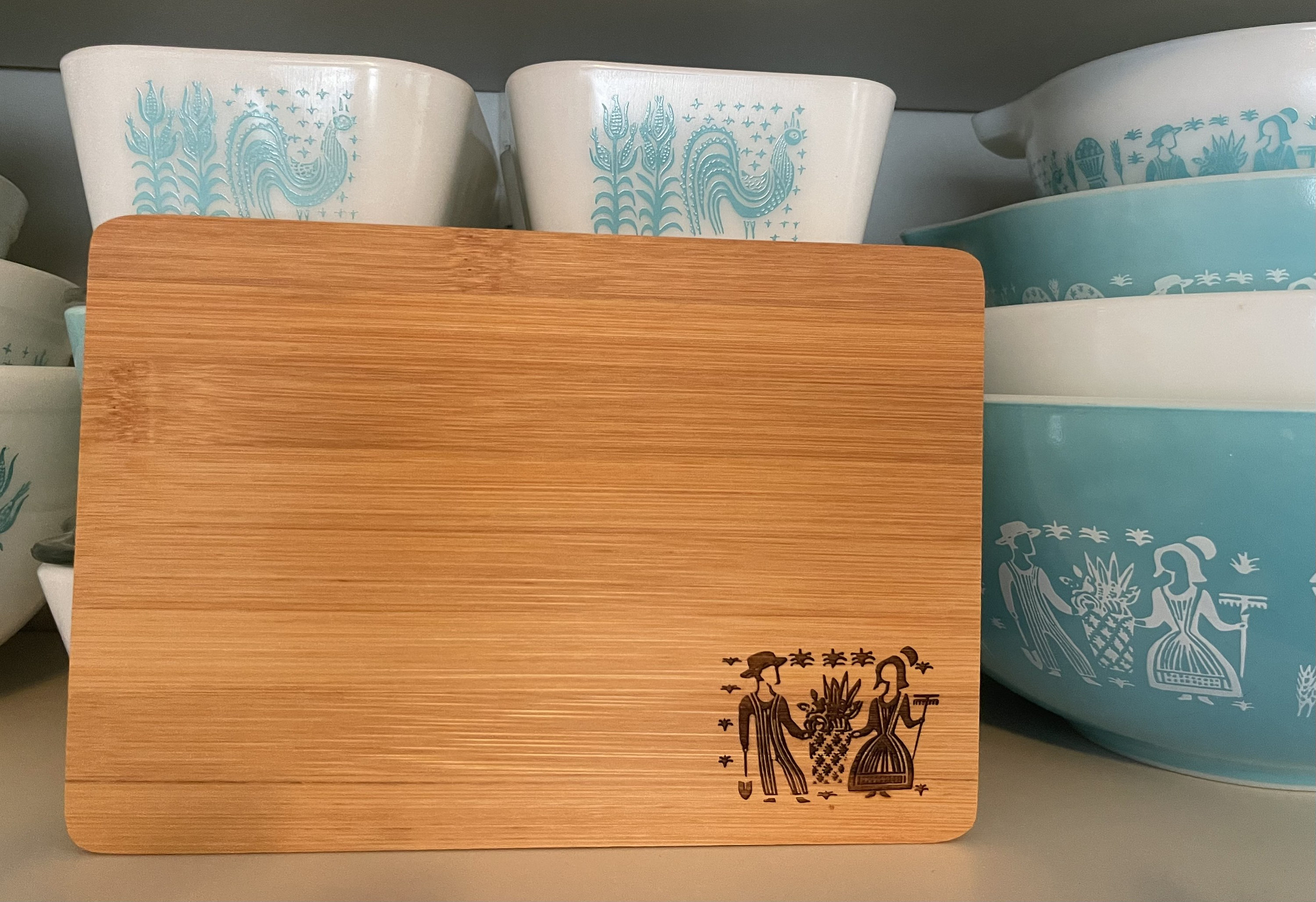 Vintage Pyrex Inspired Amish Butterprint Corner Decoration Small Wood ...