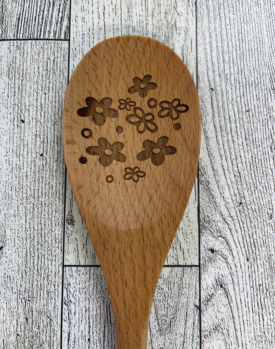 Spring Blossom Flower Vintage Pyrex Inspired Engraved Wooden Mixing ...