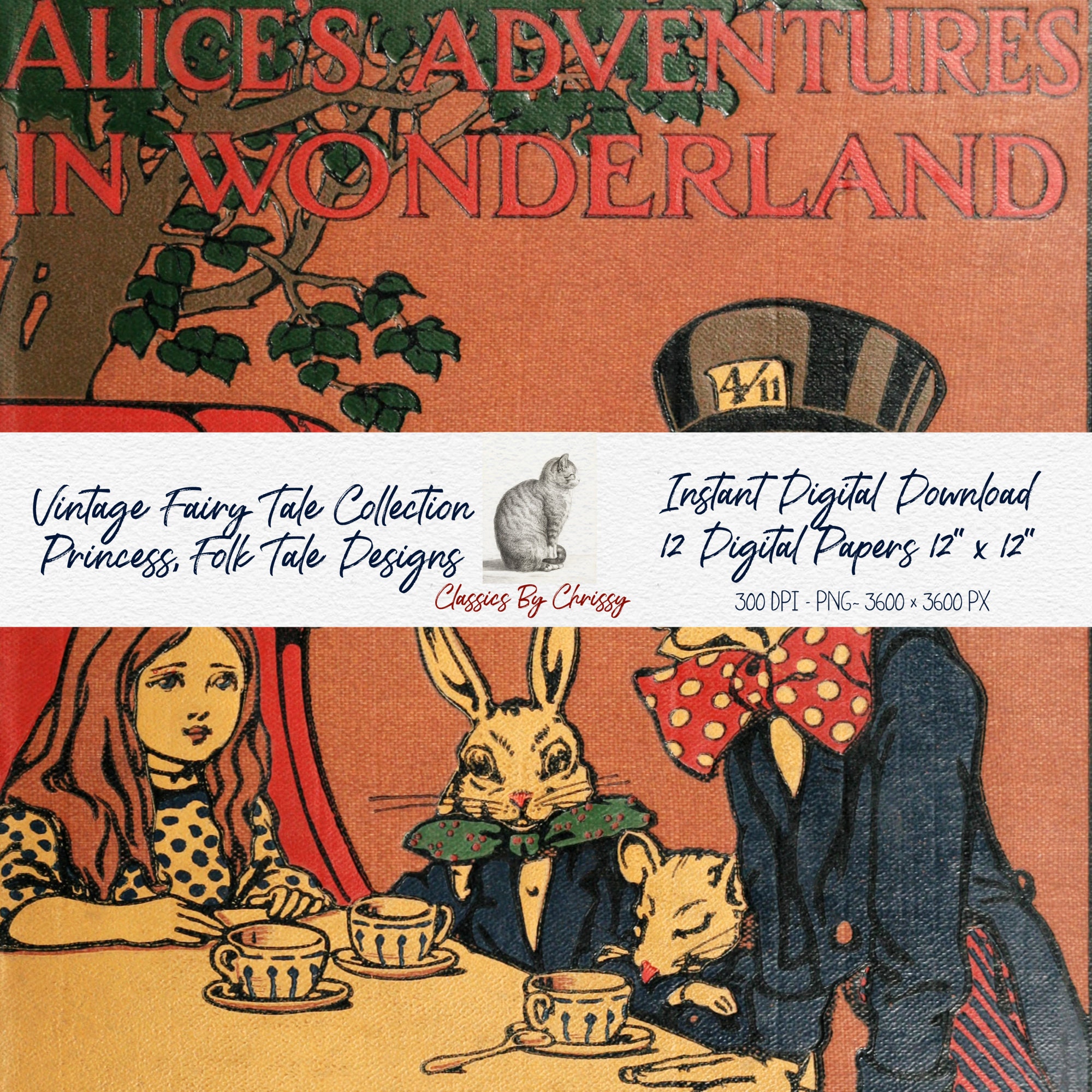 Vintage Fairy Folk Tale Digital Paper Design Instant Download Clipart ...