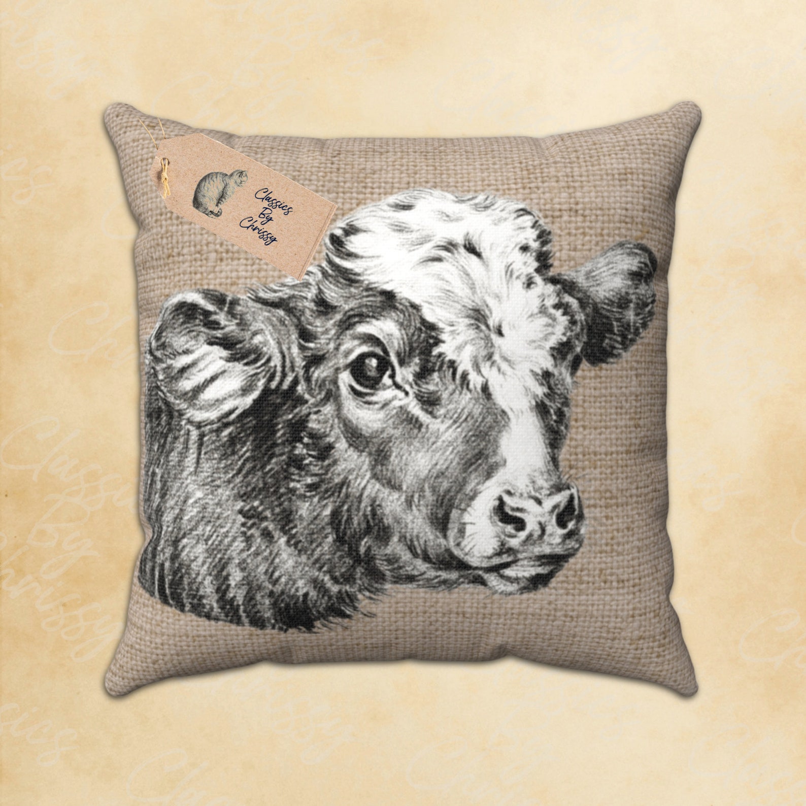 Smiling Vintage Steer Cow Design PNG Clipart Instant Digital Download ...