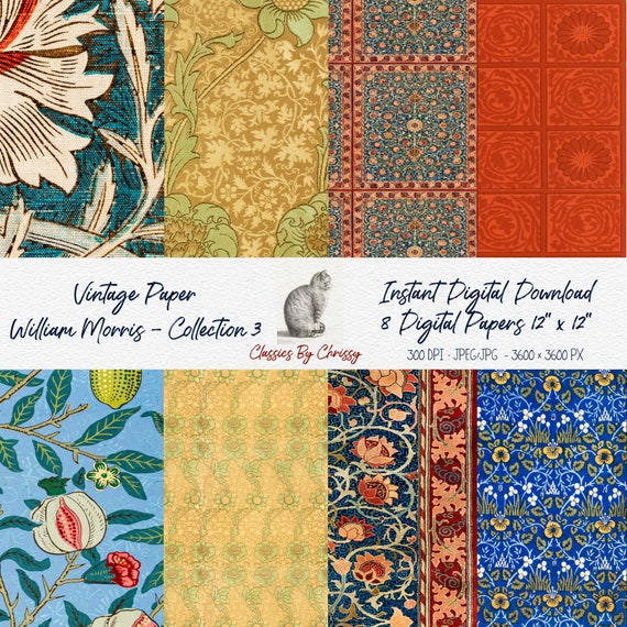 Vintage 1800's Victorian Digital Background Paper Instant | Etsy