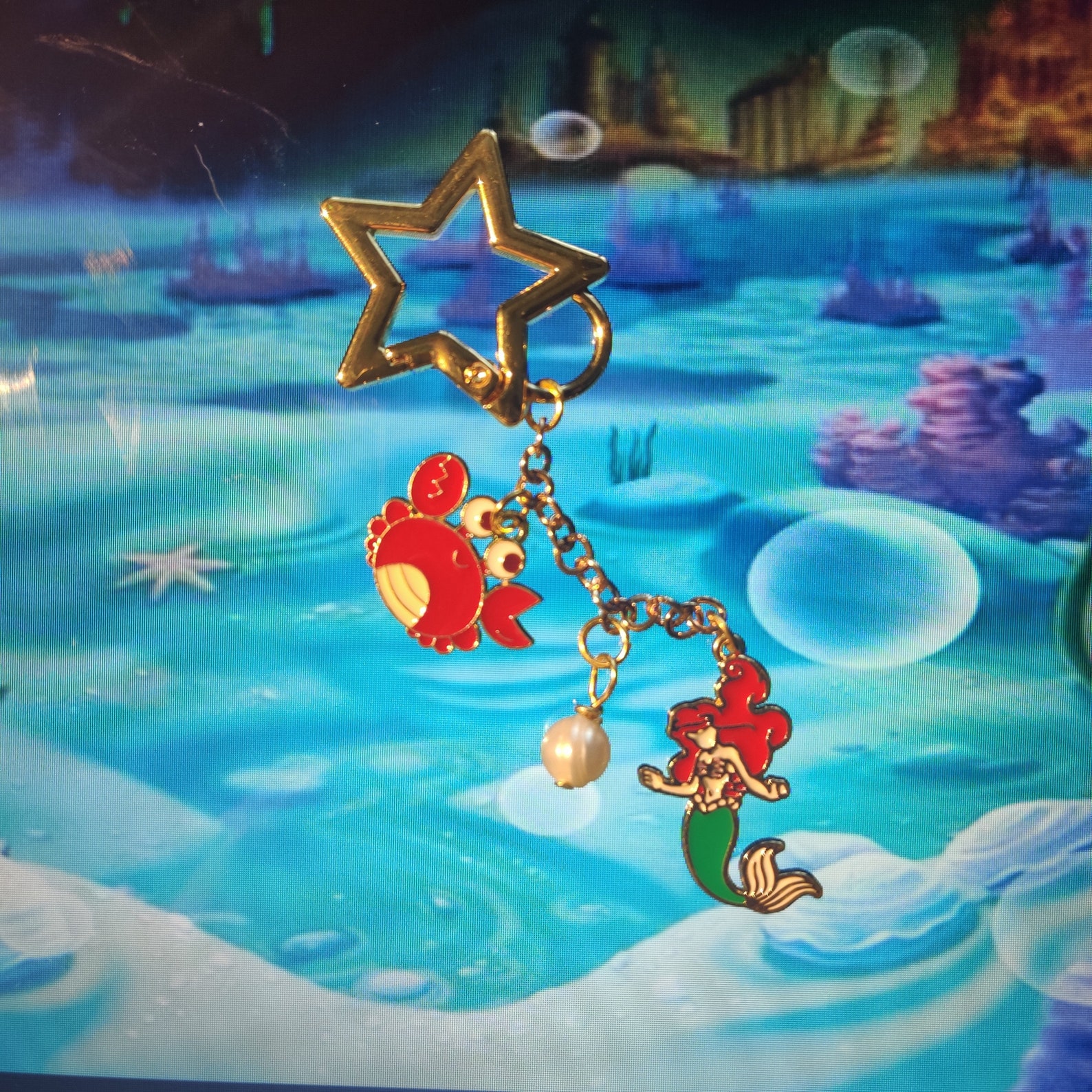 Mermaid and Fish Keychains Rebellious Mermaid Keychain Loyal Flounder ...