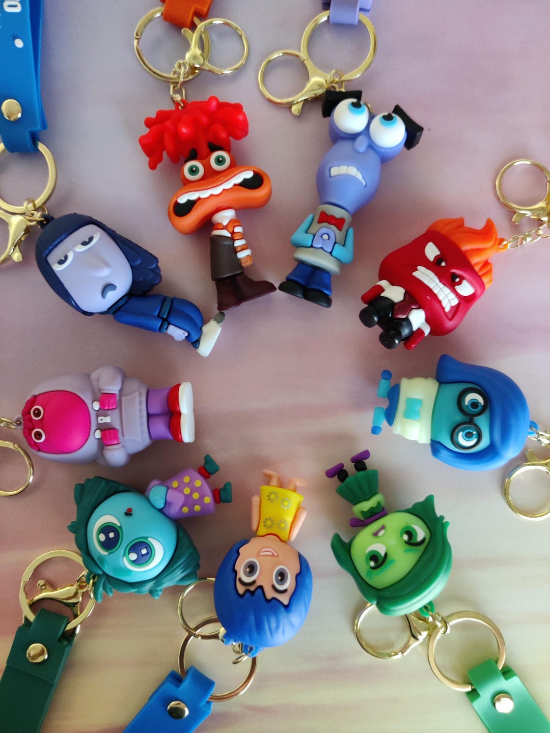 Emotional Character Keychains - Colorful Mood Keychains 3D Backpack ...