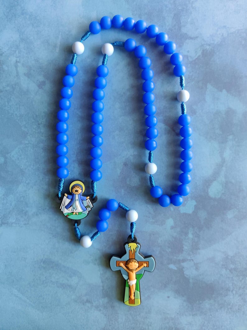 Kids Catholic Rosary Guardian Angel Connector: [baptism Gift, First ...