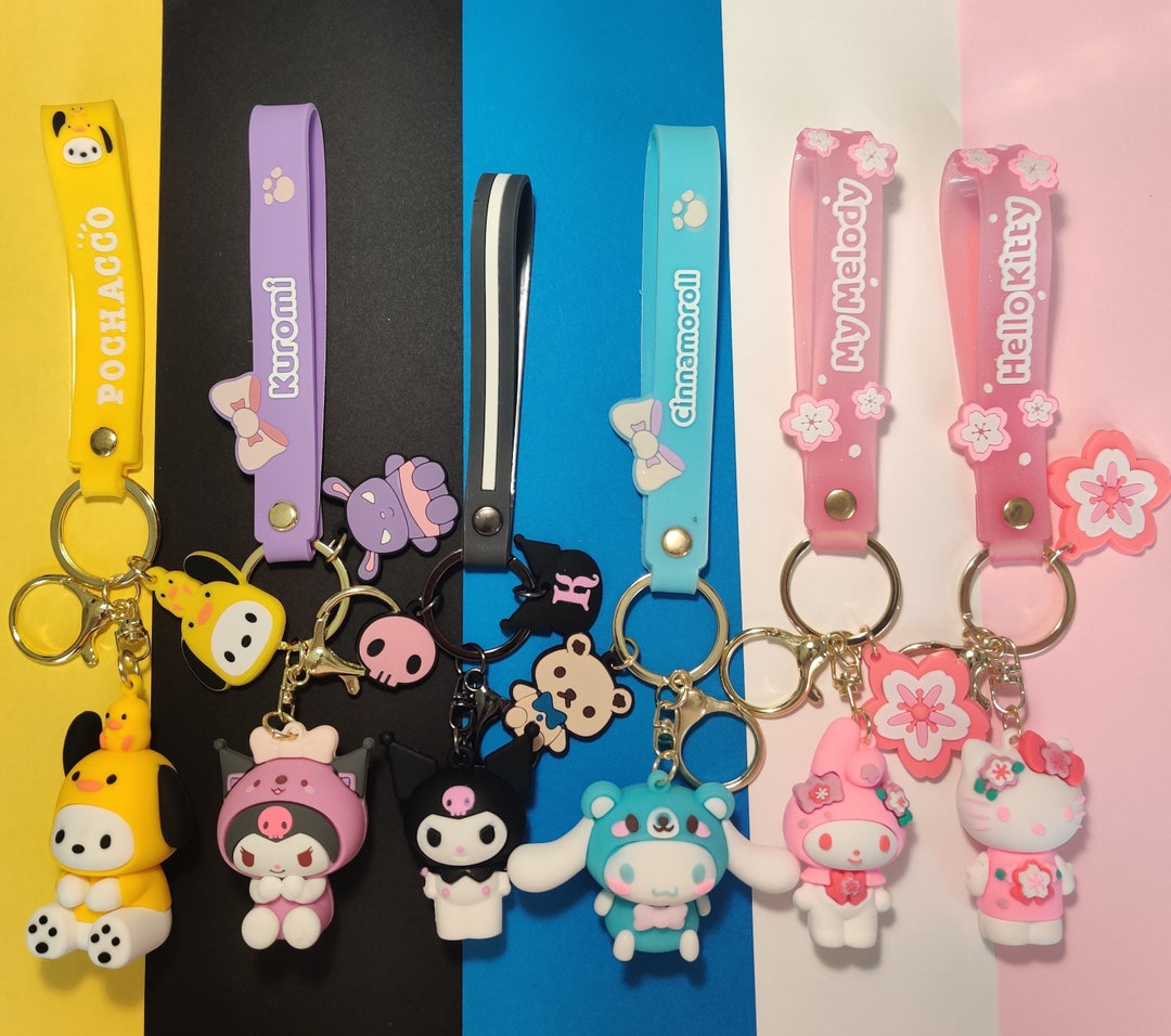 Kawaii Keychain, Anime Figural Key Ring, Cartoon Charm Accessories With ...