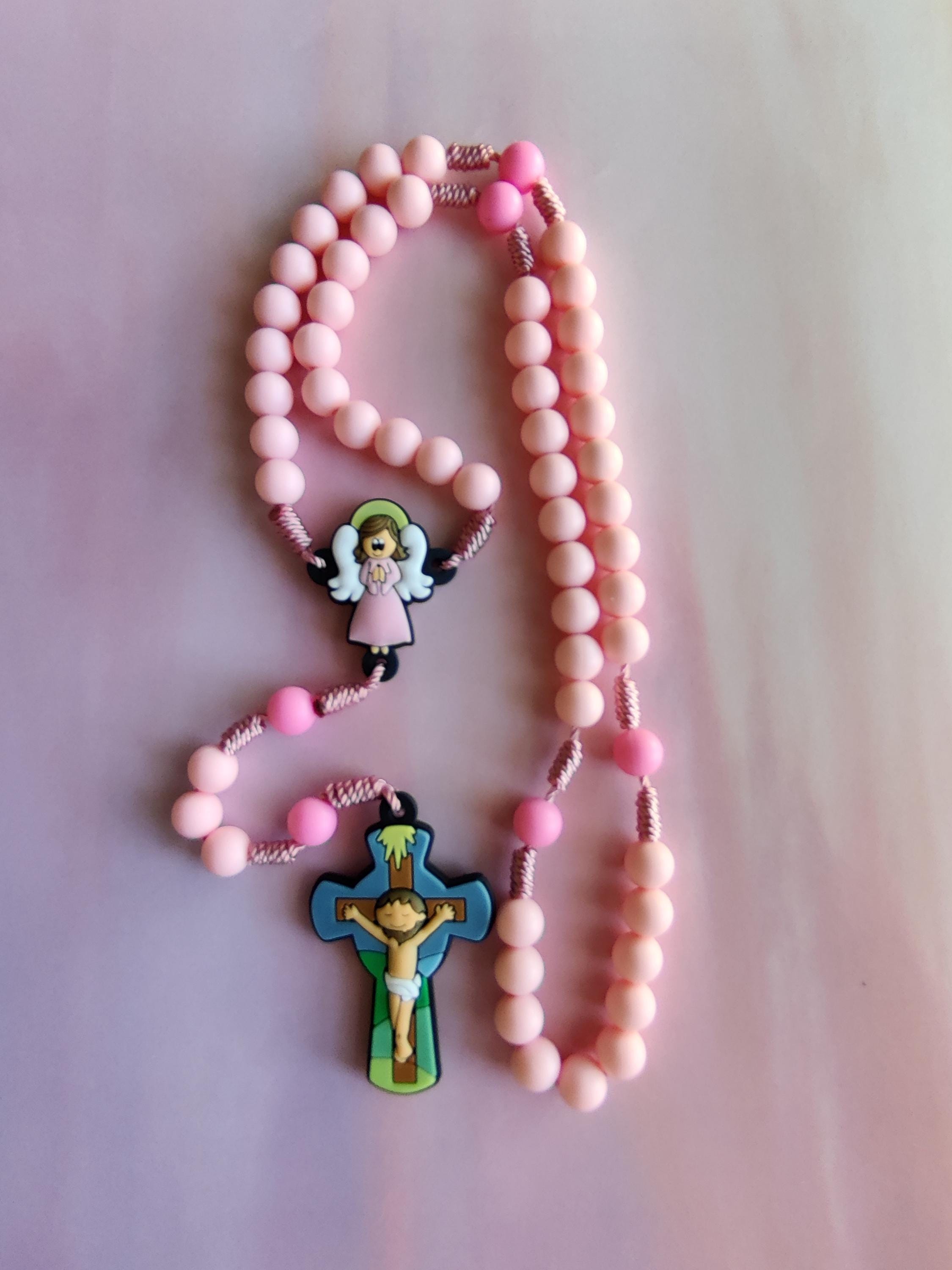 Kids Catholic Rosary Guardian Angel Connector: [baptism Gift, First ...