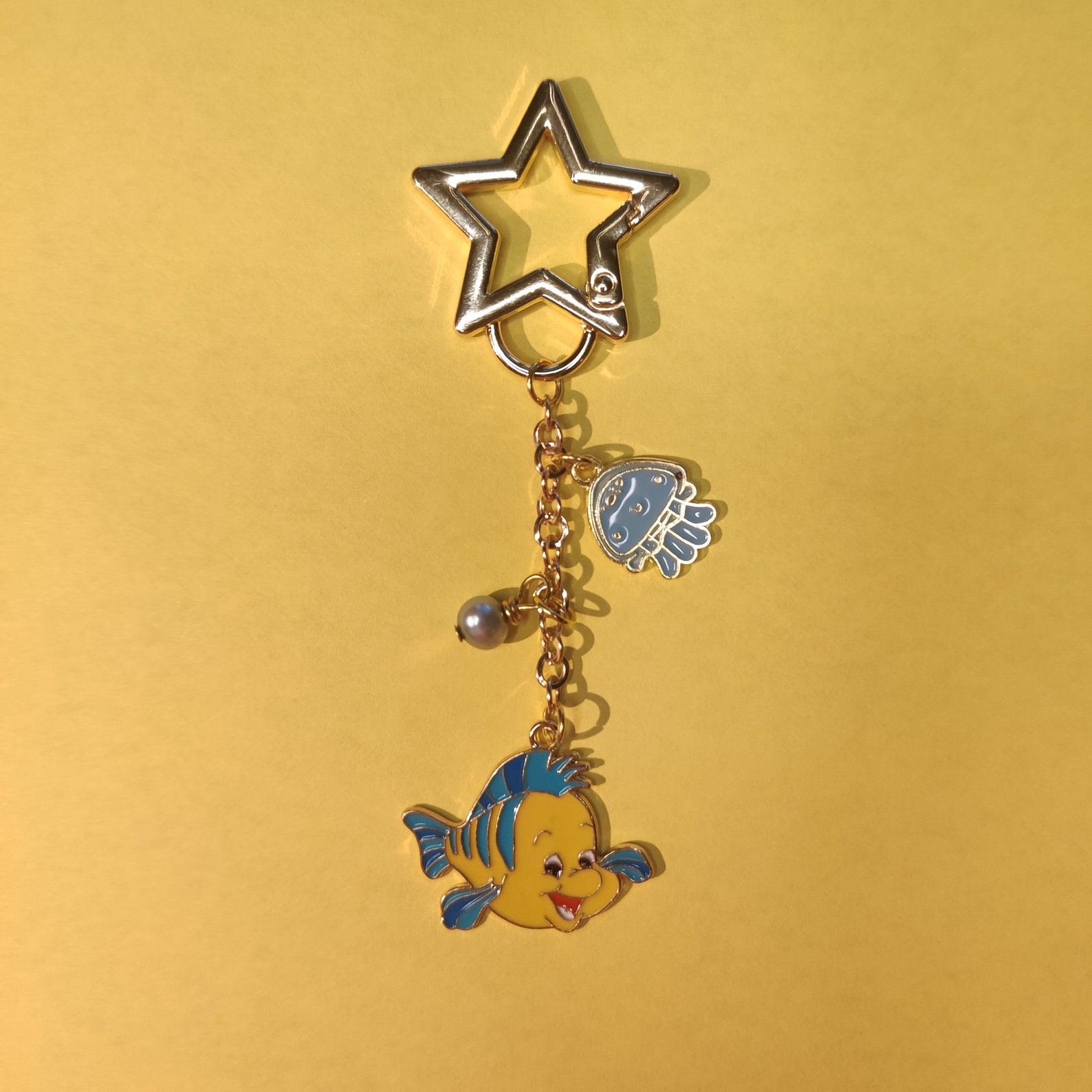 Mermaid and Fish Keychains Rebellious Mermaid Keychain Loyal Flounder ...