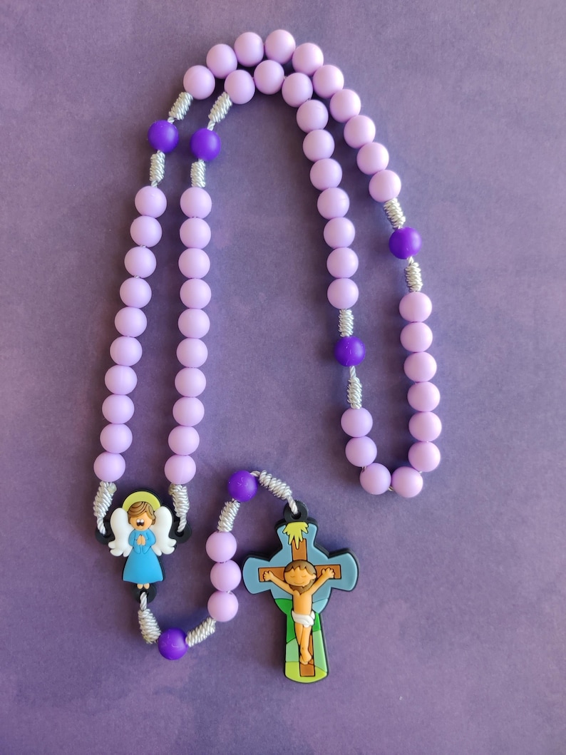 Kids Catholic Rosary Guardian Angel Connector: [baptism Gift, First ...
