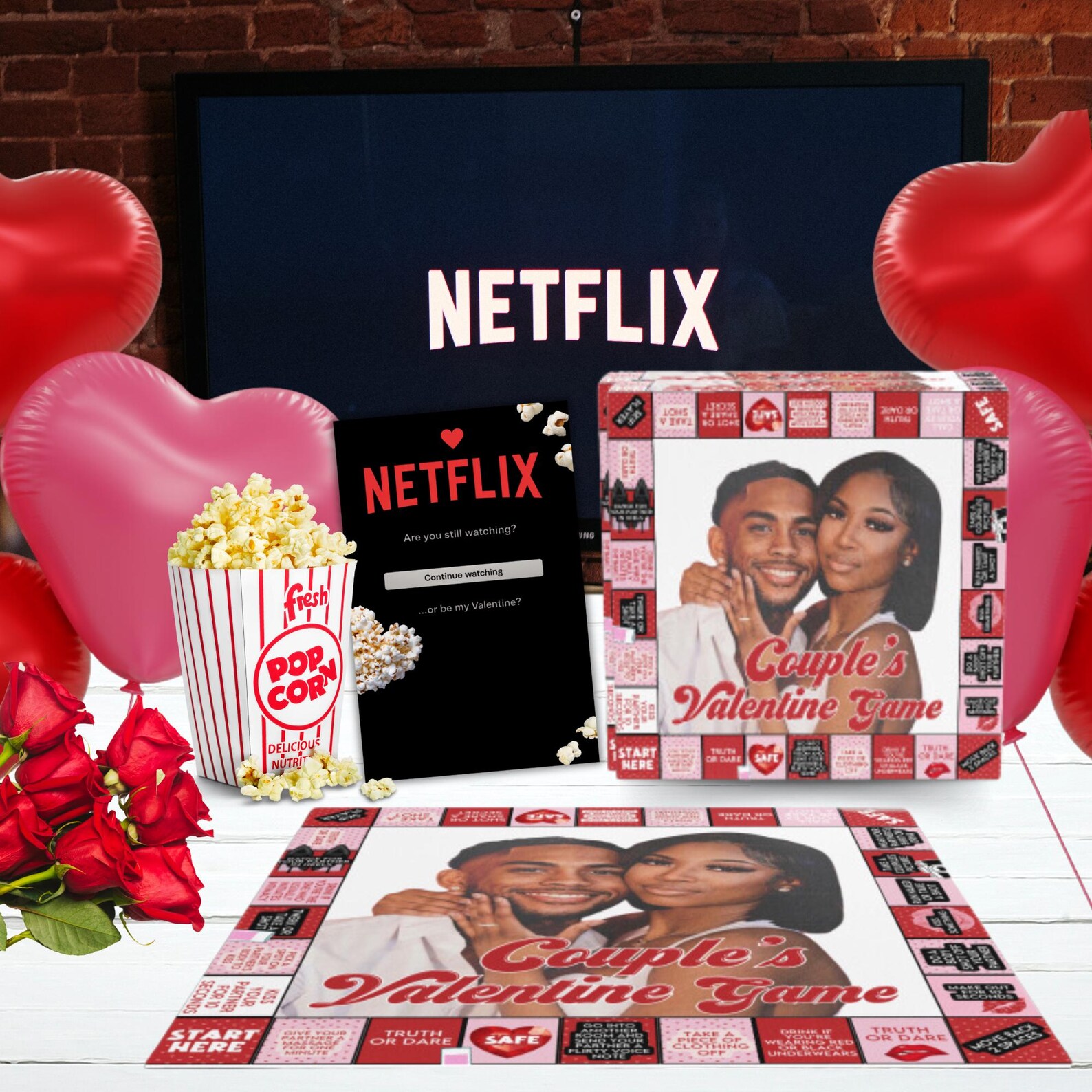 Couple’s Valentine Game Board Template| Editable Canva Template ...