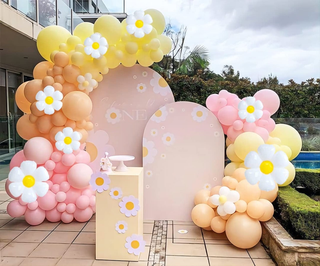 Daisy Balloon Garland Arch Kit Macaron Pastel Pink and Yellow - Etsy