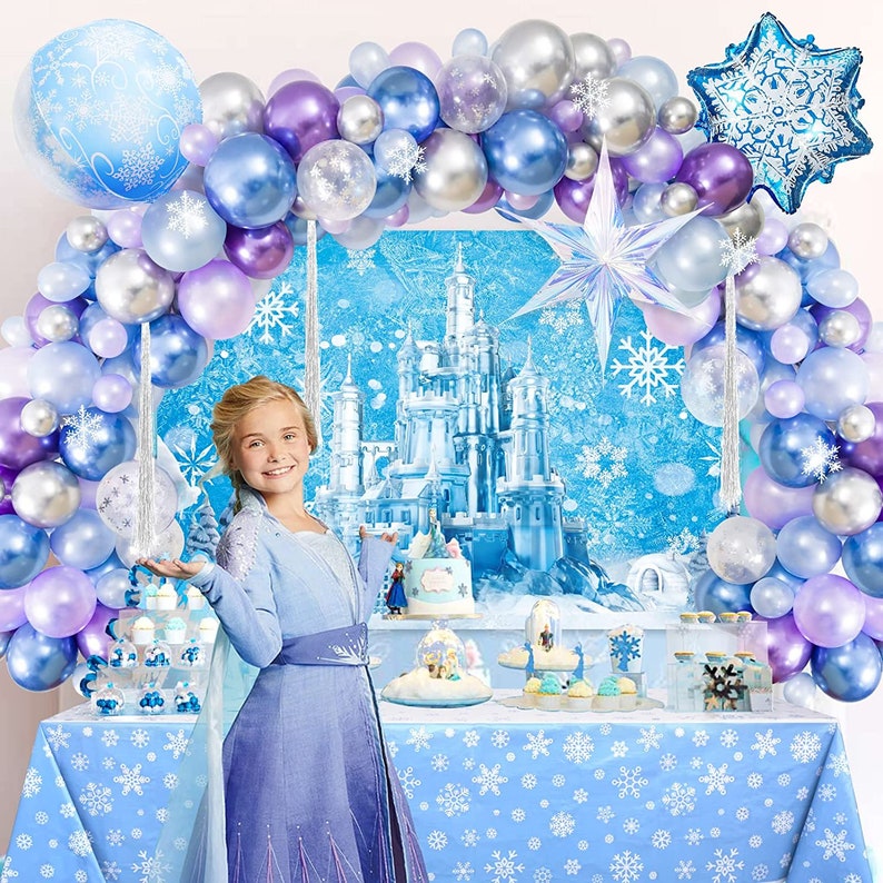 123pcs Frozen Birthday Party Supplies Decor Frozen Balloon Etsy