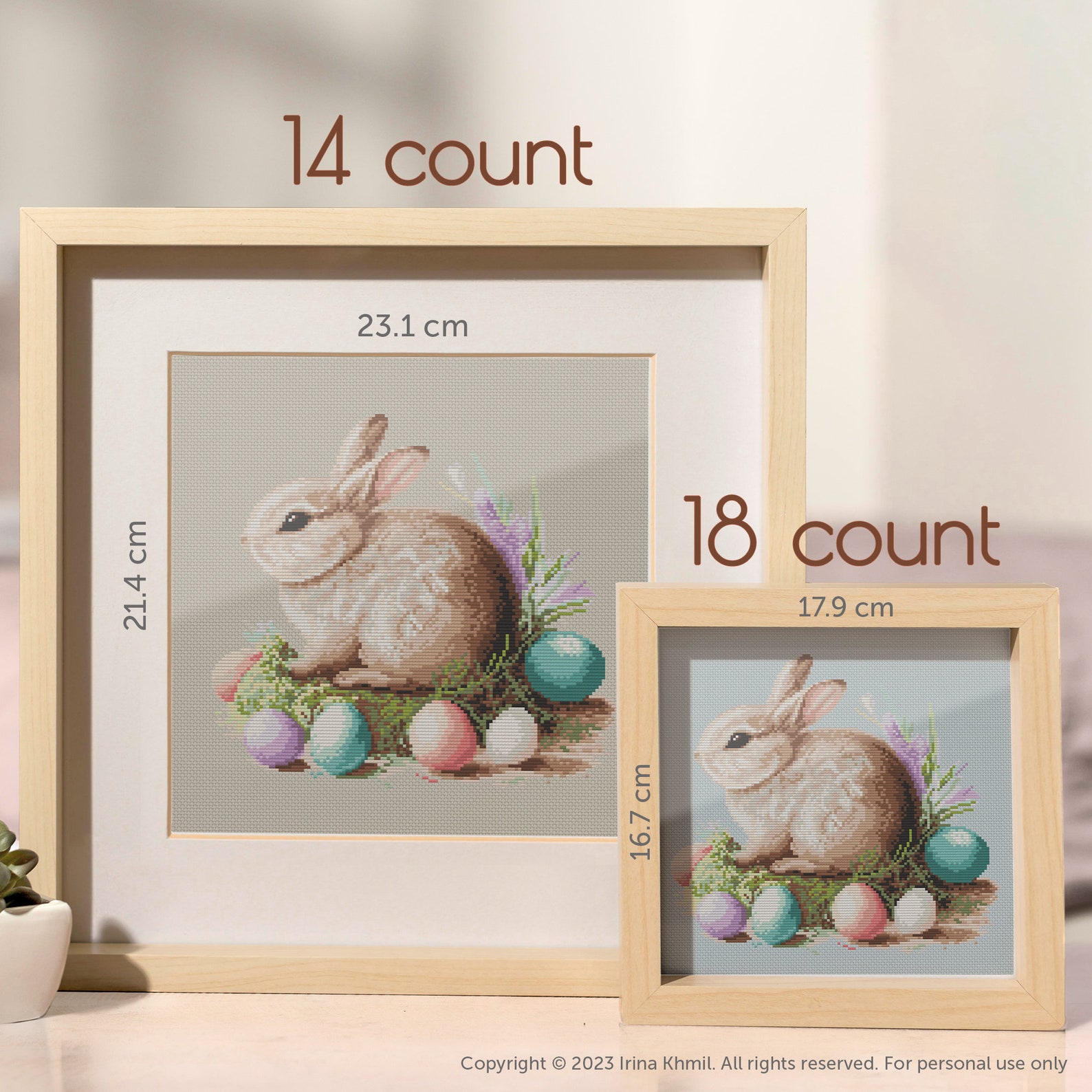 Easter Rabbit Cross Stitch Pattern PDF Easter Bunny and Eggs - Etsy