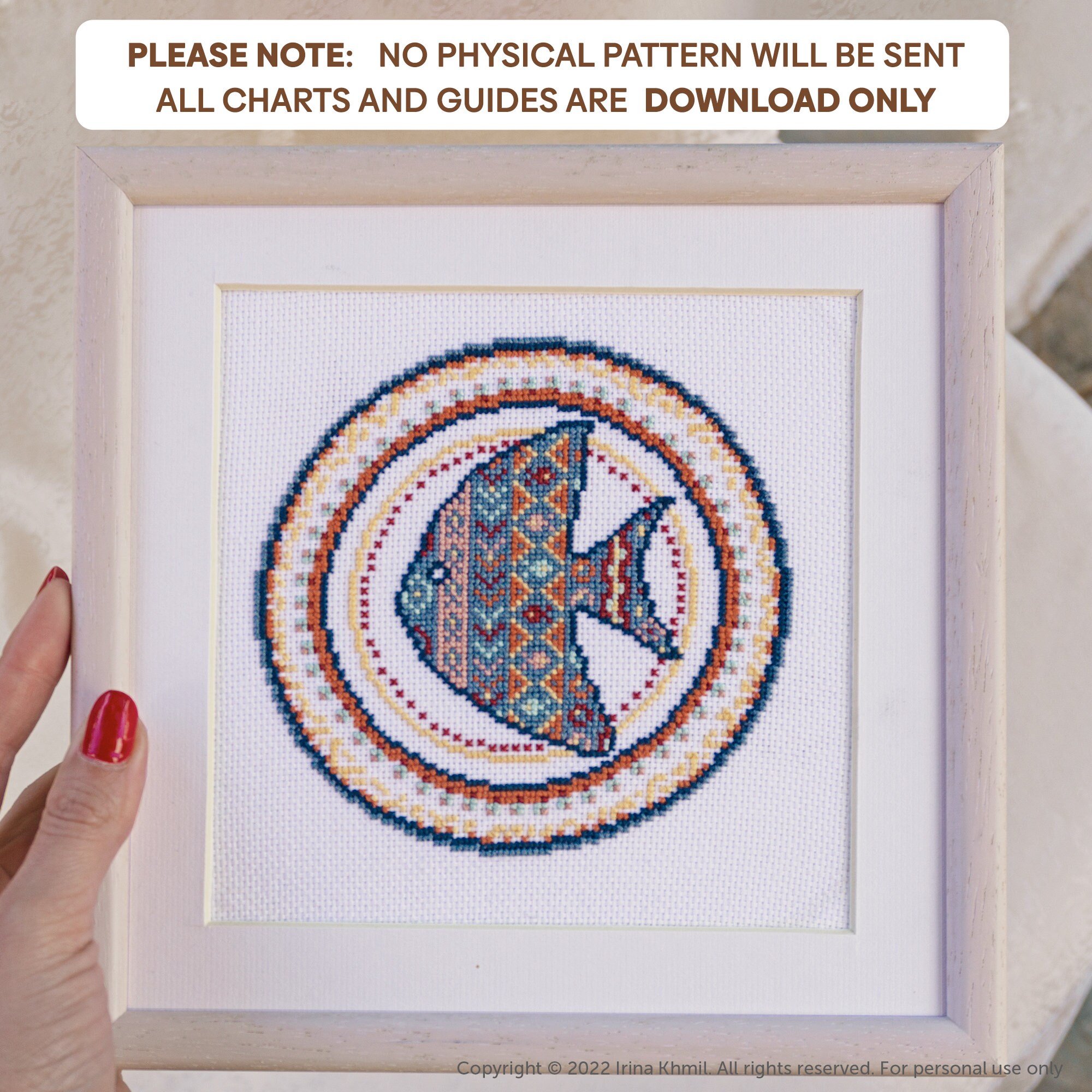 Fish Cross Stitch Pattern PDF Abstract Sea Spirits Counted Cross Stitch ...